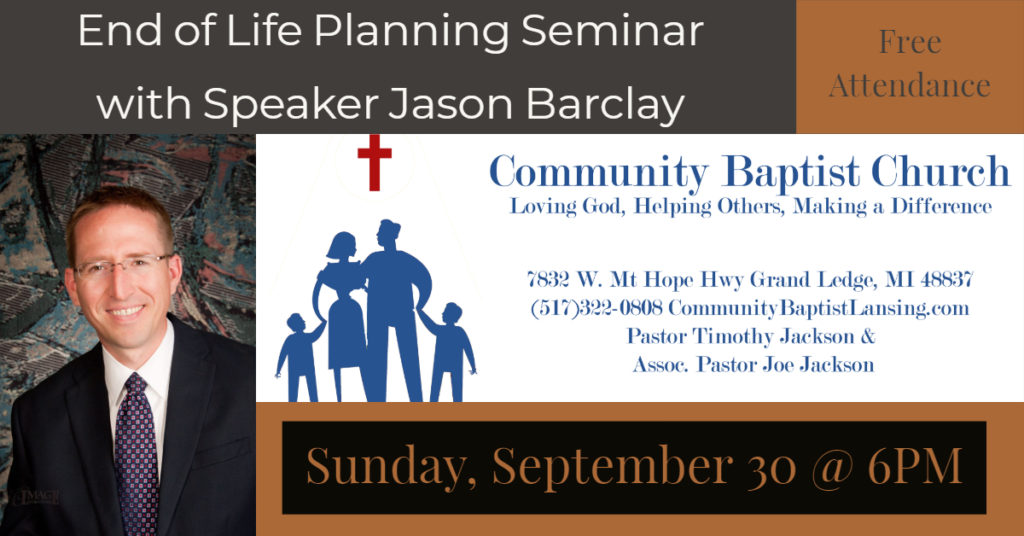 End of Life Planning Seminar – Welcome